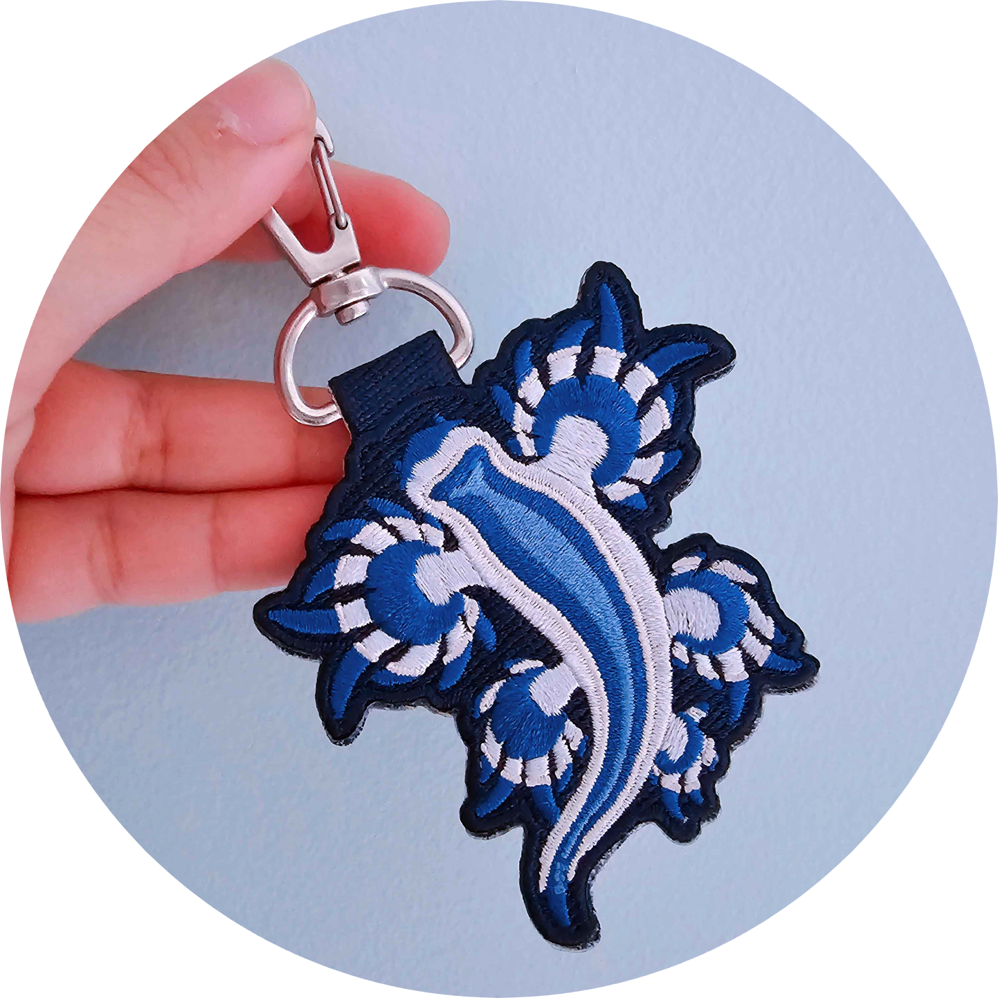 Blue Sea Slug Embroidered Keychain – Umvvelt